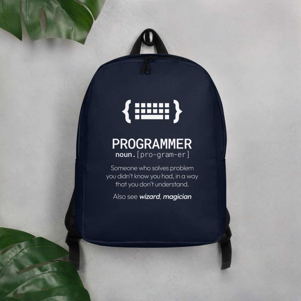 Programmer Minimalist Dark-Blue Backpack - Dakidarts Shop